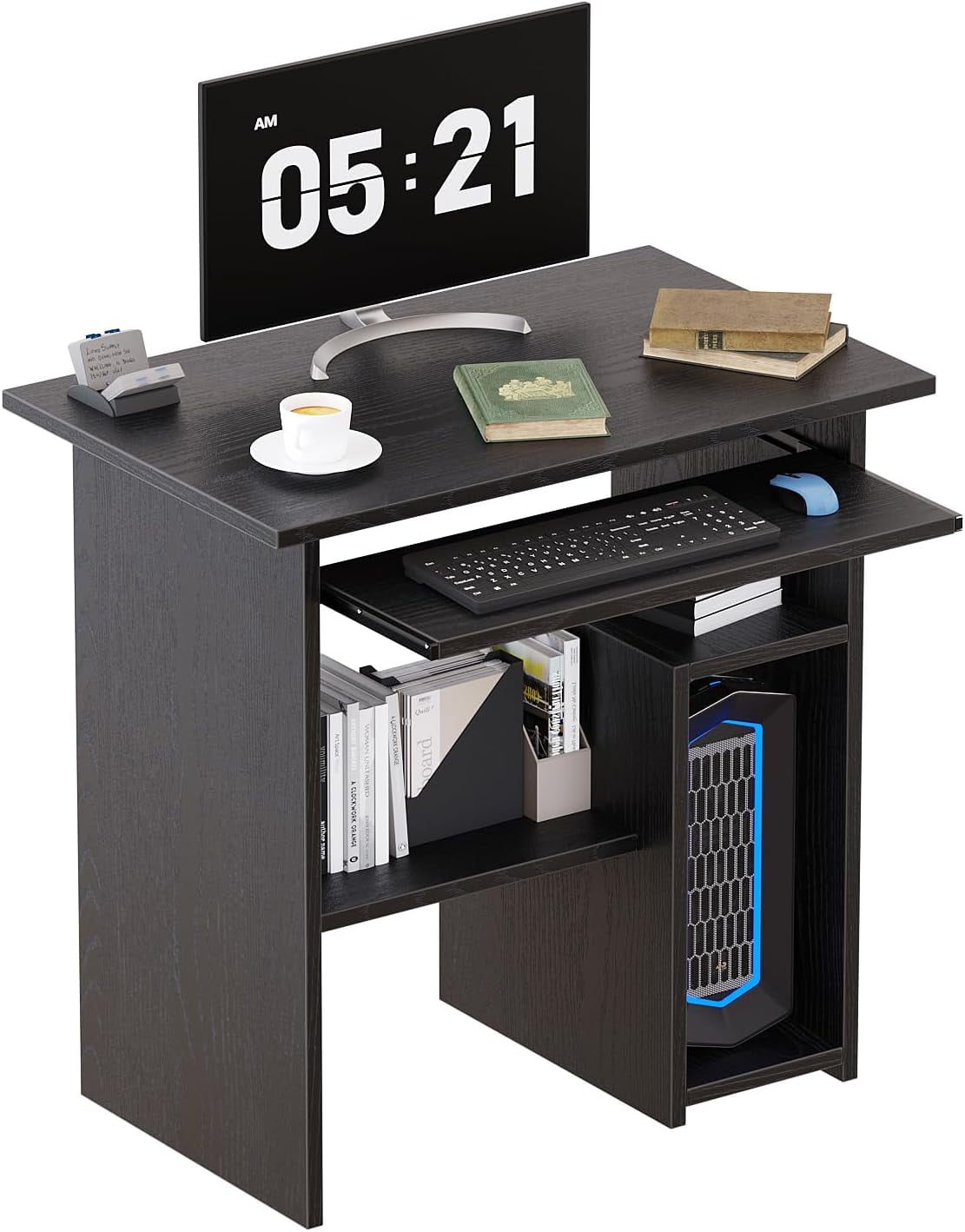 Home Office Computer Desk with Monitor Stand Keyboard Tray, 29.5 Inch ...