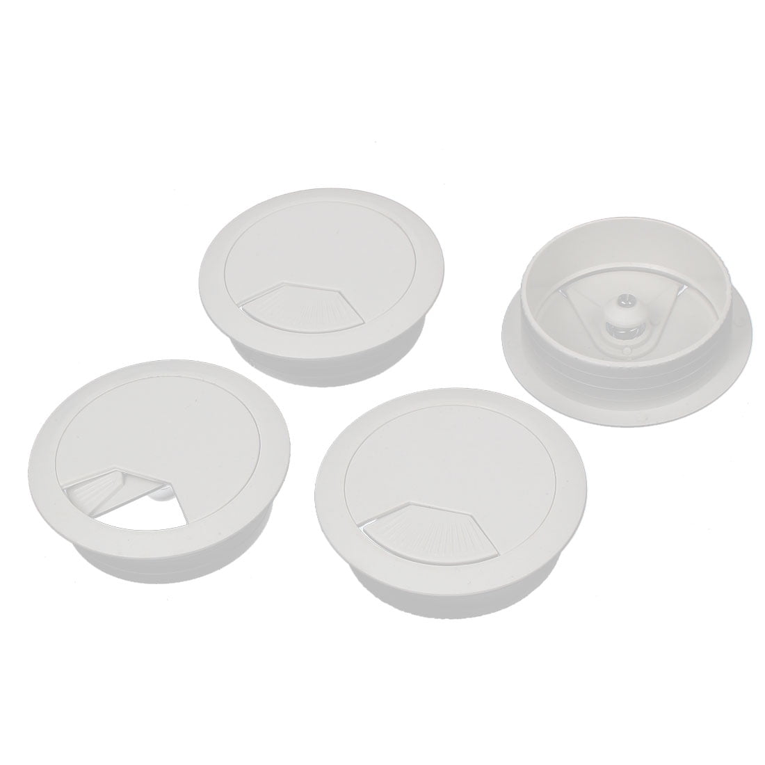 Home Office Computer Desk Plastic Cable Hole Cover Grommet White 53mm ...
