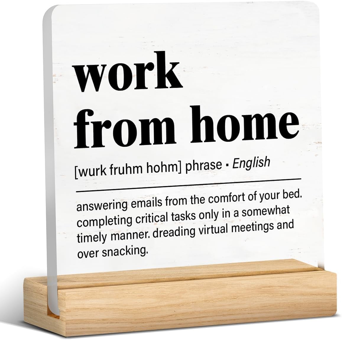 Home Office Decor Work From Home Definition Acrylic Desk Plaque Sign ...