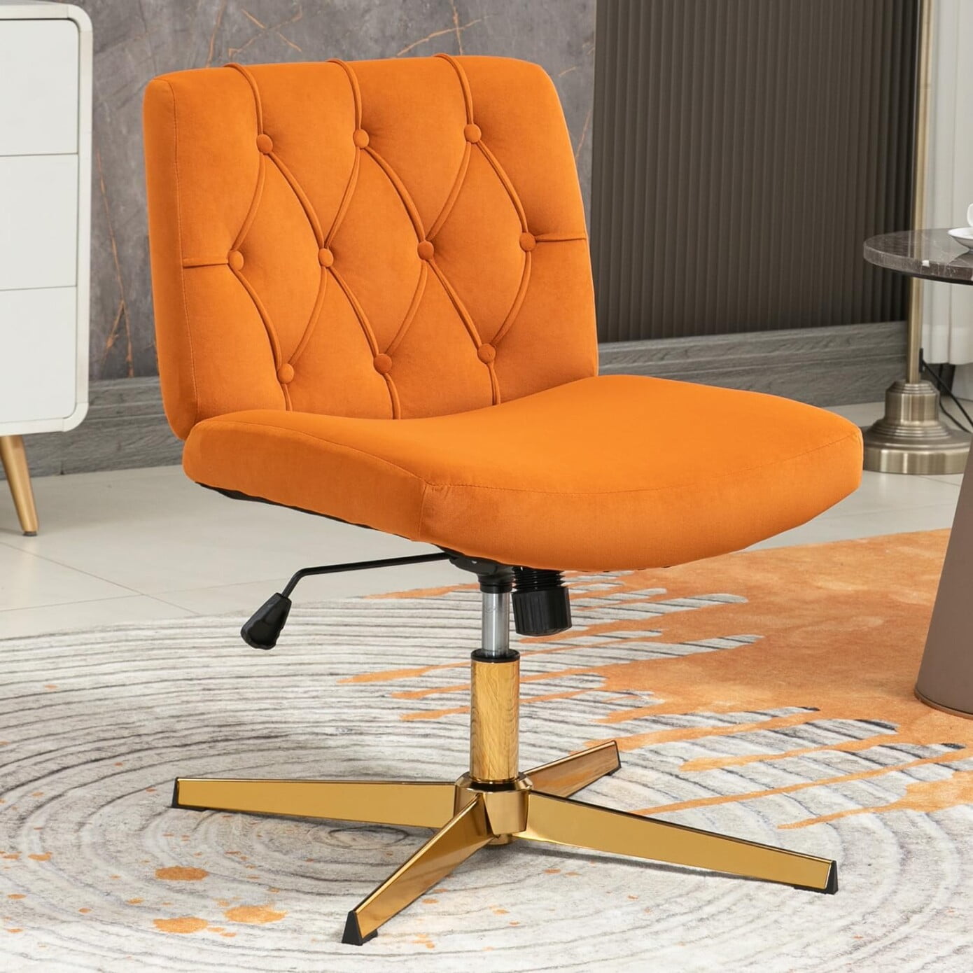 Home Office Desk Chair, Armless Swivel Wide Desk Chair, Modern ...