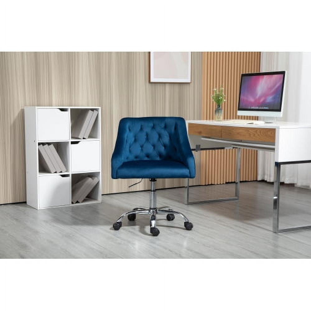 Home Office Desk Chair with Mid-Back Modern Tufted Velvet Fabric ...