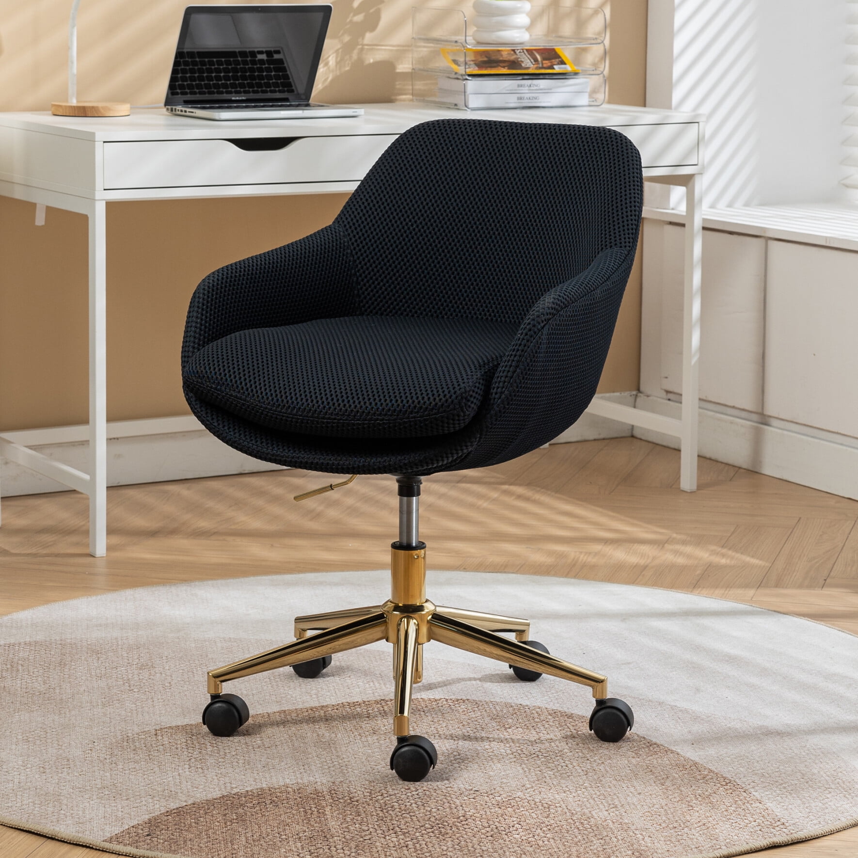 Home Office Desk Chair, Modern Cute Computer Task Chair, Wheels Swivel ...