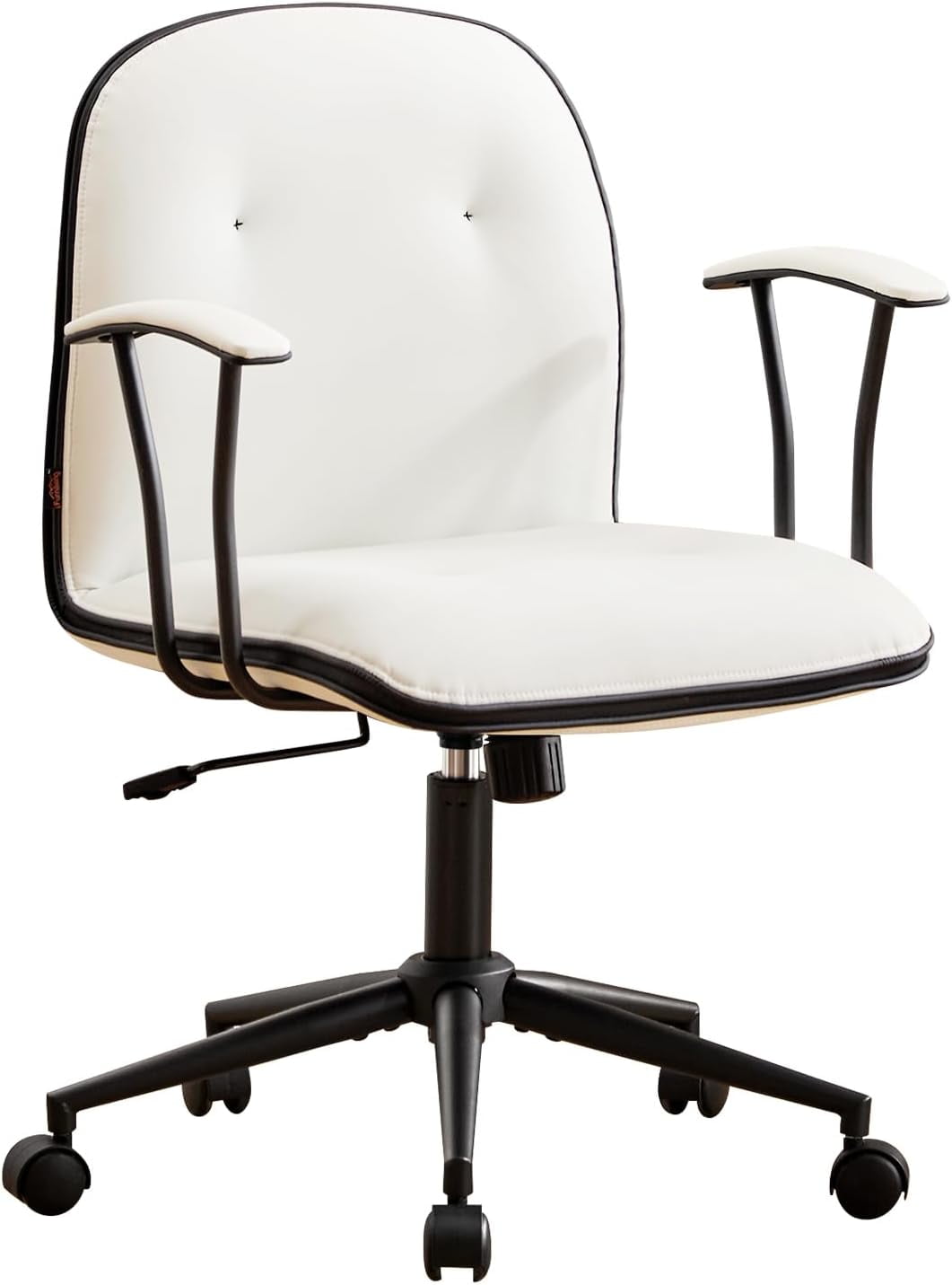 Home Office Desk Chair, Modern PU Leather Vanity Chair with Removable ...