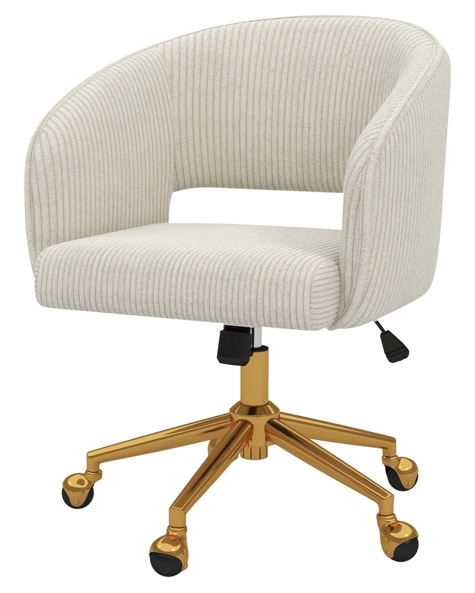 Home Office Desk Chairs, Modern Corduroy Rolling Chair, Height ...