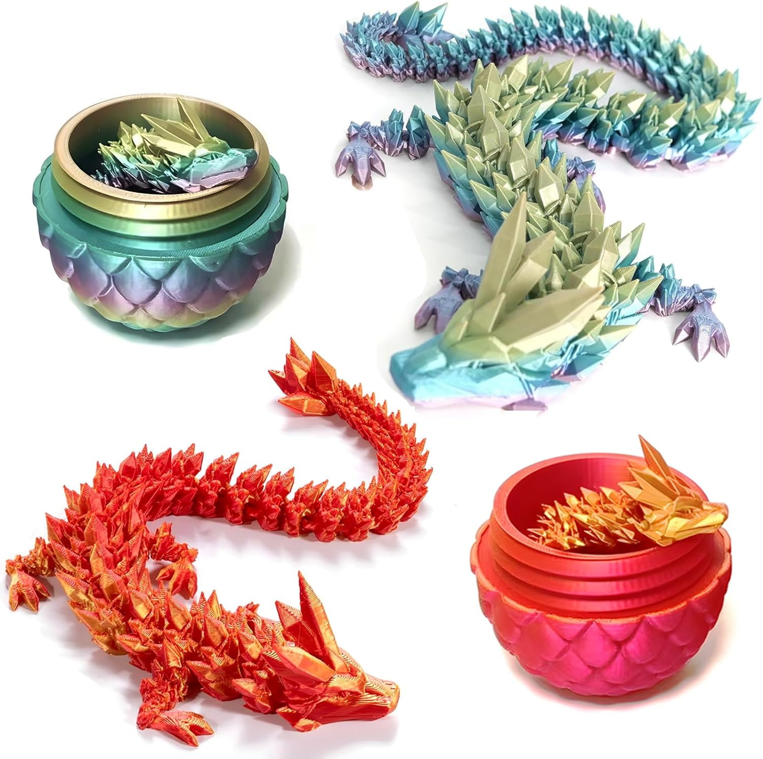 Home Office Desk Decor3D Printed Dragon Egg Crystal 3D Dragon Fidget ...
