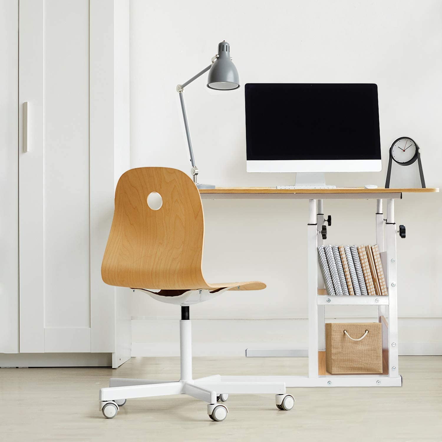 Home Office Desk with Drawer Standing Desk Adjustable Height, Moveable ...