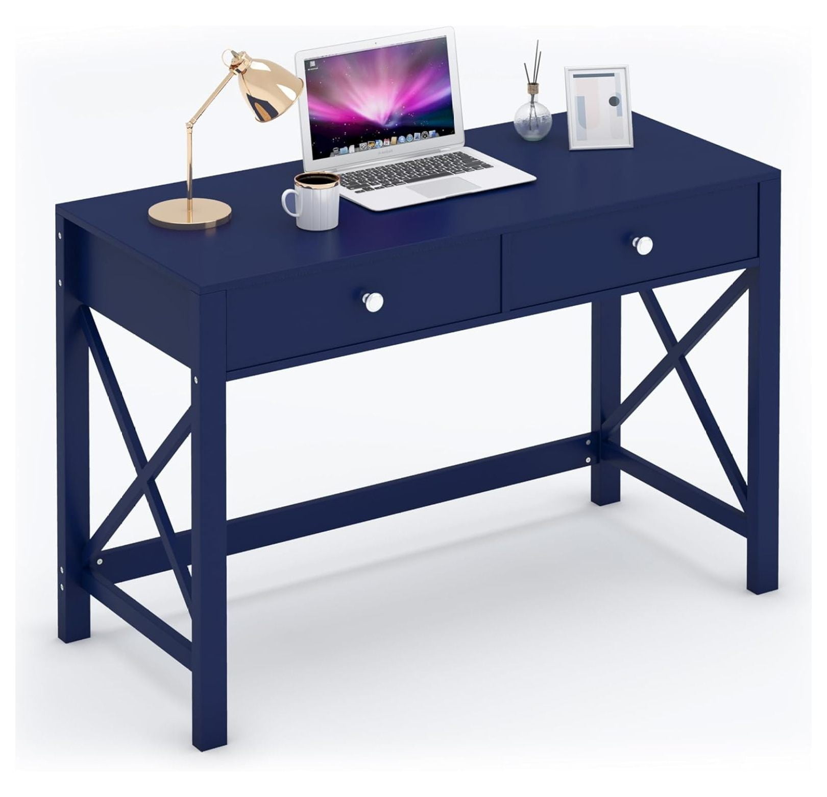 Home Office Desk with Drawers, Modern Writing Computer Desk for Bedroom ...