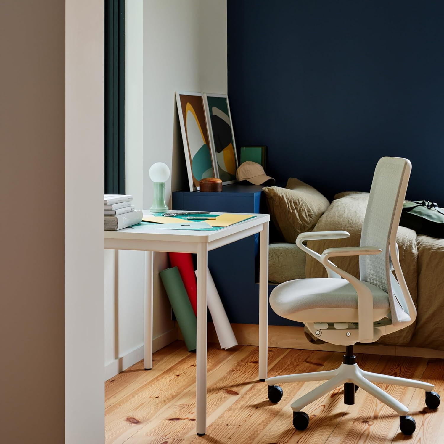 Home Office Desk with Rounded Corners, Notch, and Easy Assembly - 58" x ...