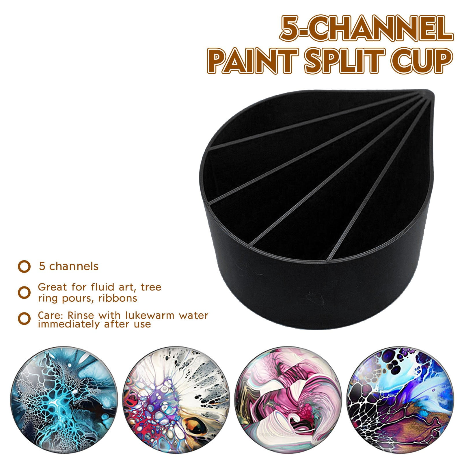 Home Office Desks 12oz Acrylic Pour Cup , 5 Channels Paint Pouring ...