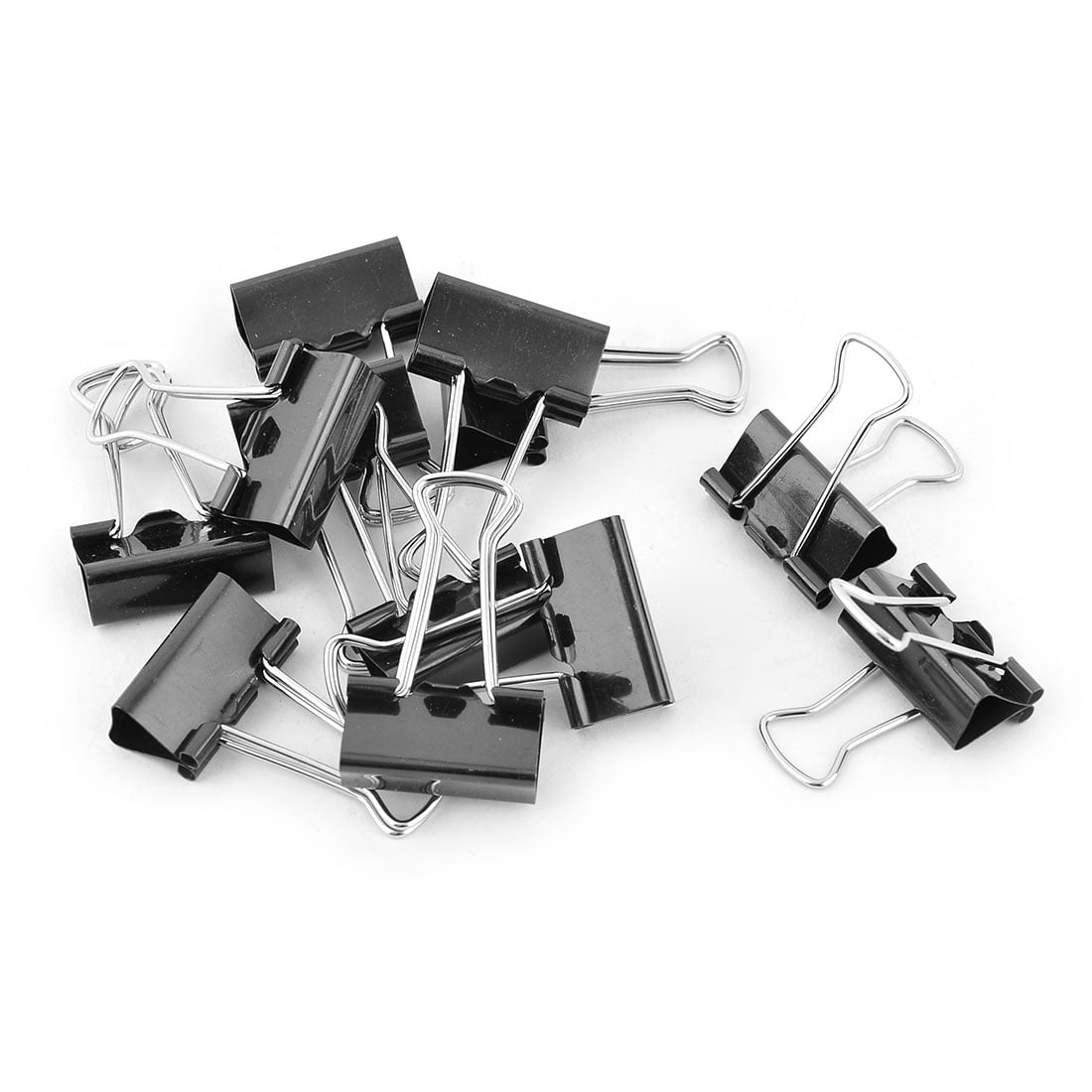 Home Office Metal Paper File Documents Binder Clips Clamps Black 12pcs ...