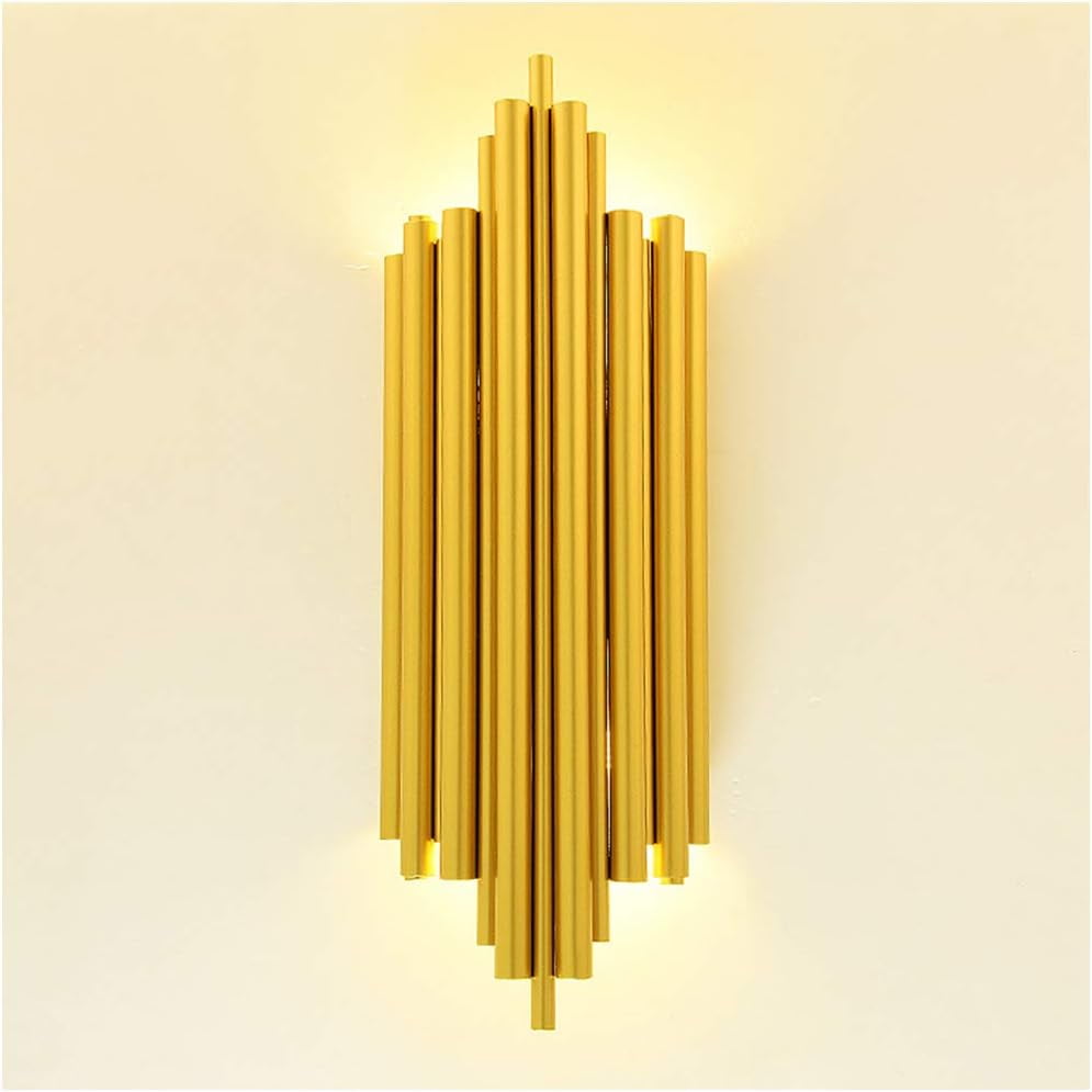 Home Office Modern Golden Wall Light Creative Tube Shape Indoor Wall ...