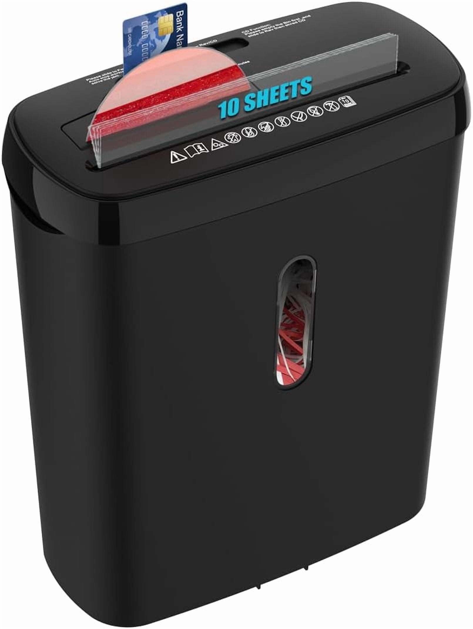 Home Office Paper Shredder, 10-Sheet Strip Cut with 3.17-Gallon Basket ...