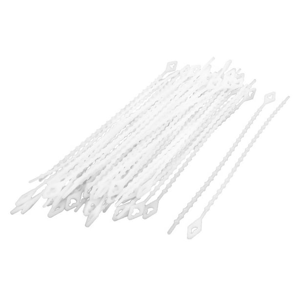 Home Office Plastic Self Locking Cable Wire Zip Tie Fasten Wrap White ...