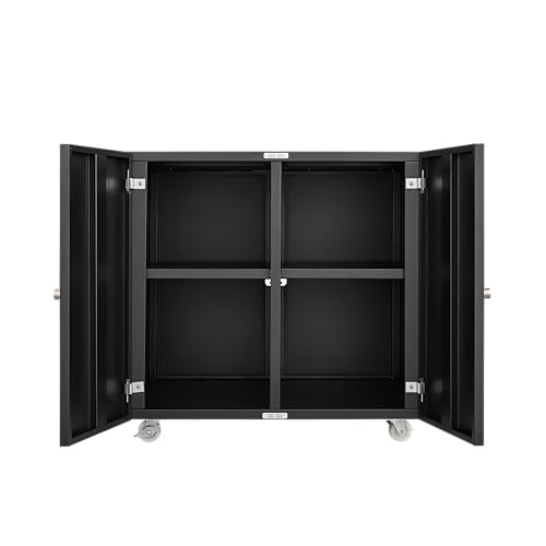 Home Office Printer Stand with Wheels Mobile File Cabinet with Doors ...
