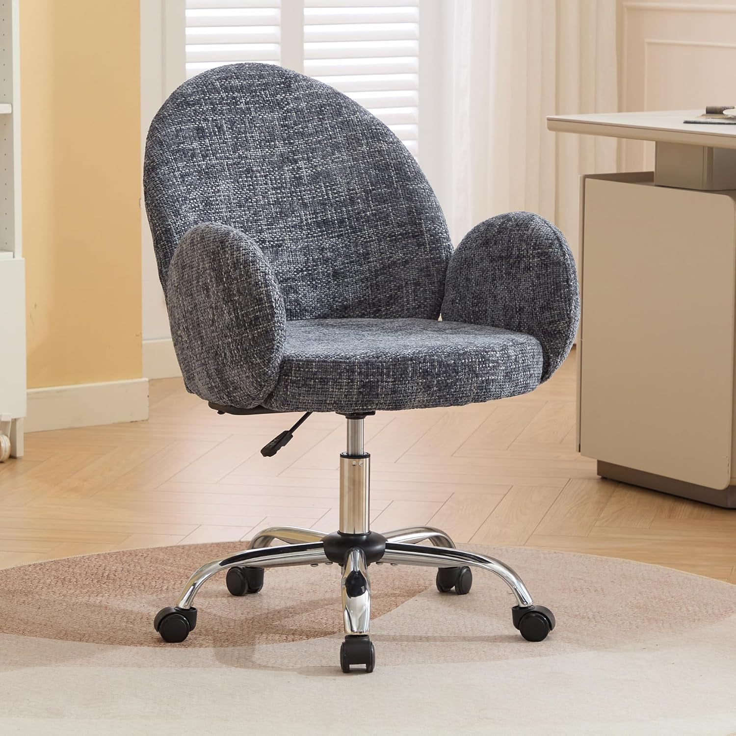 Home Office Swivel Desk Chair with Wheels, Height Adjustable Task Chair ...