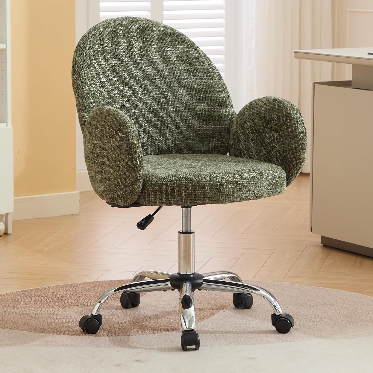 Home Office Swivel Desk Chair with Wheels, Height Adjustable Task Chair ...