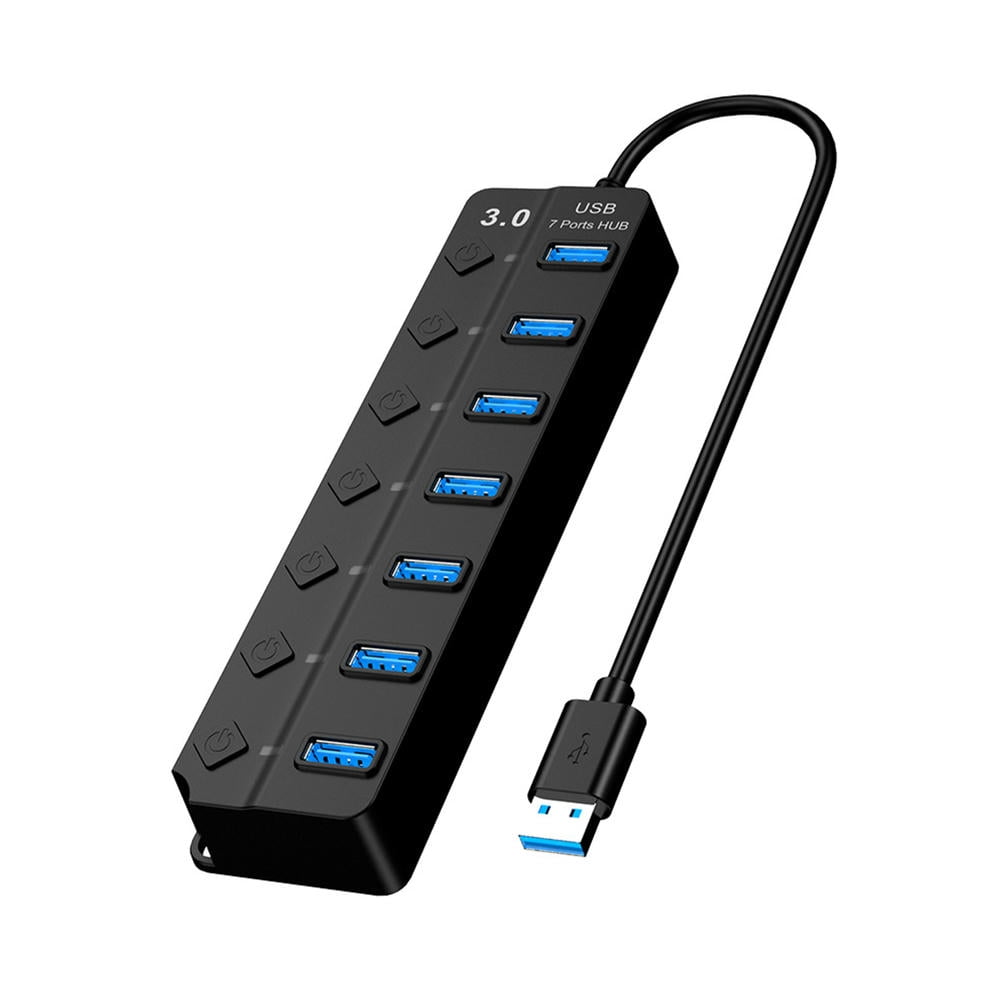 Home Office USB Hub 3.0 Splitter 5Gbps High Speed 7 Port Portable ...
