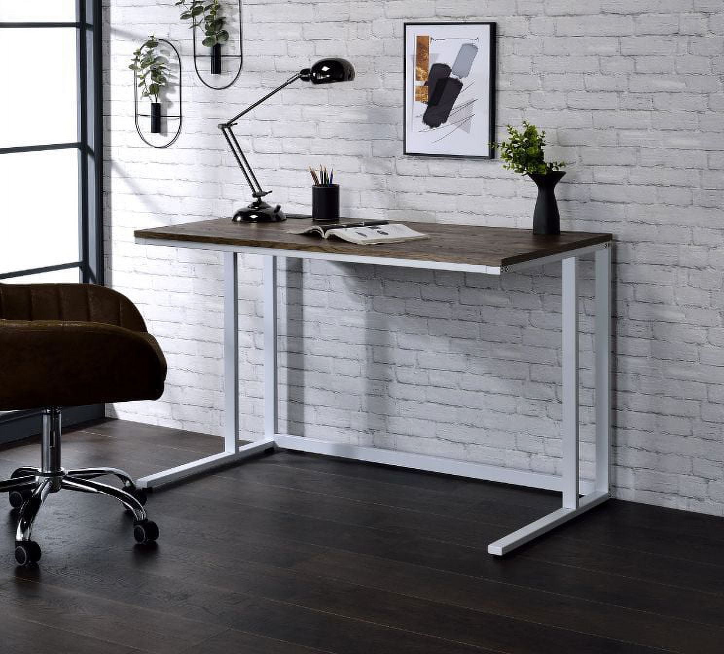 Home Office Writing Desk with Built-in USB Port and Plug, Contemporary ...