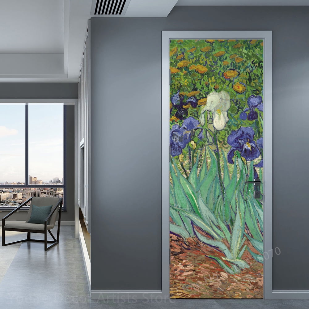 Home Oil Painting Door Sticker 3D Self-Adhesive Wallpaper For Porch ...