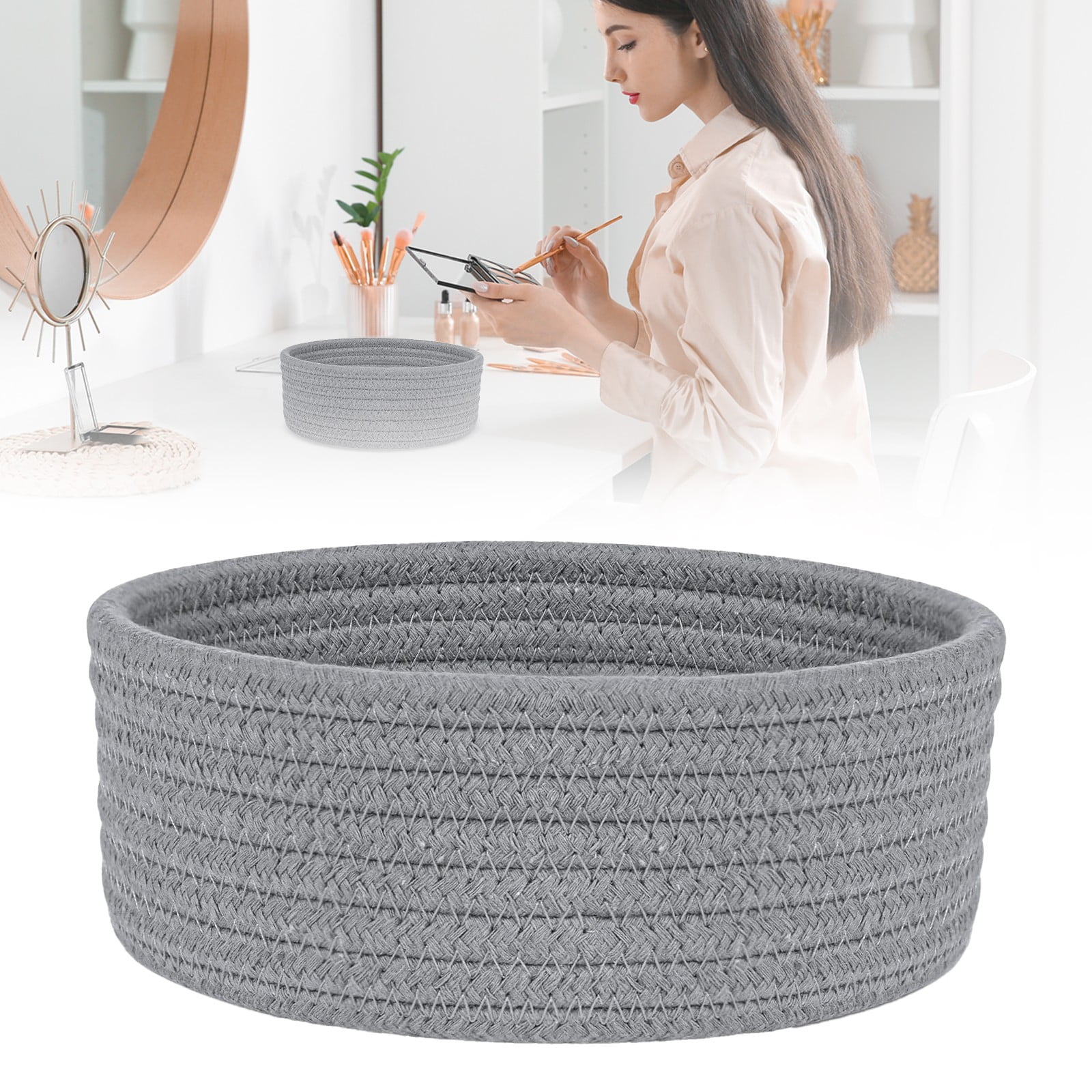 Home Organization,Home Essentials,Small Woven Baskets Tiny Oval Shallow ...