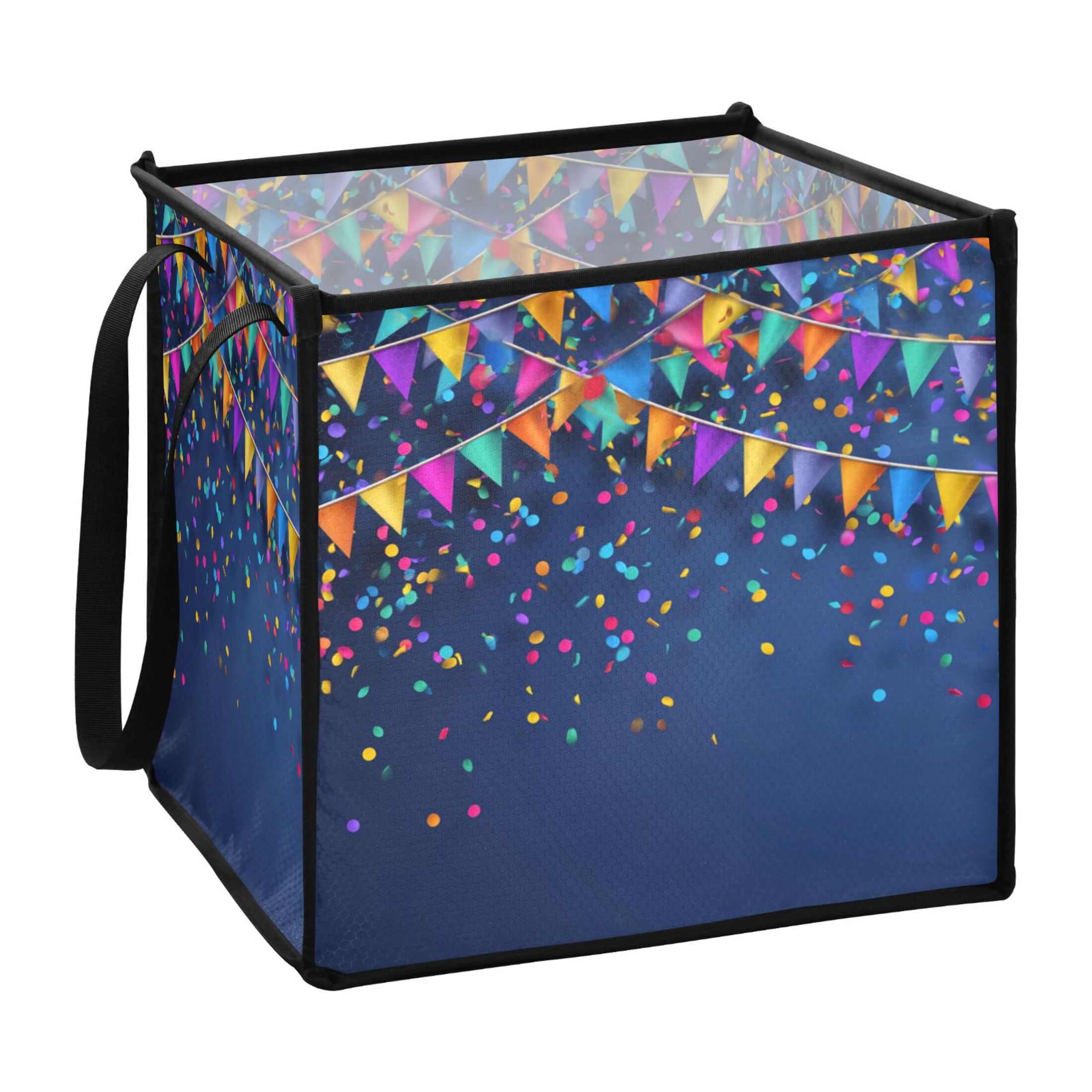 Home Organizer Foldable Fabric Storage Bin With Handle Abstract ...