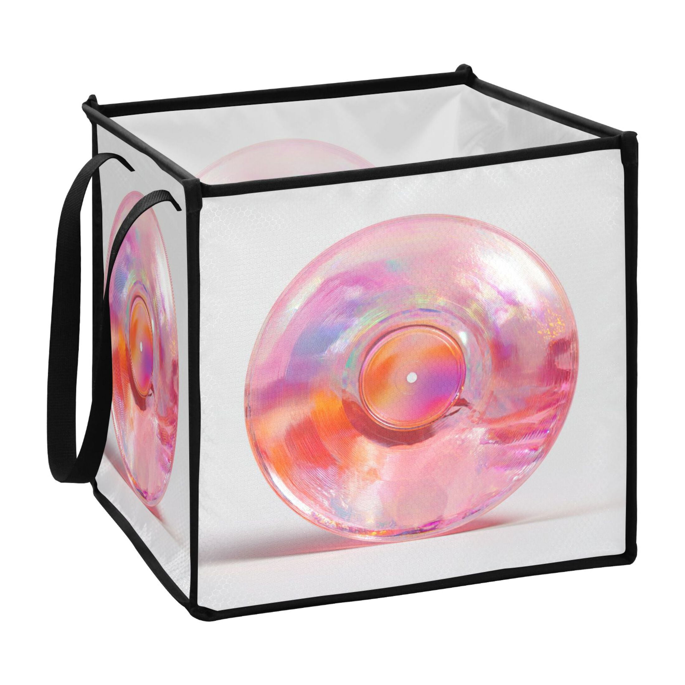 Home Organizer Foldable Fabric Storage Bin With Handle Acid Color Glue ...