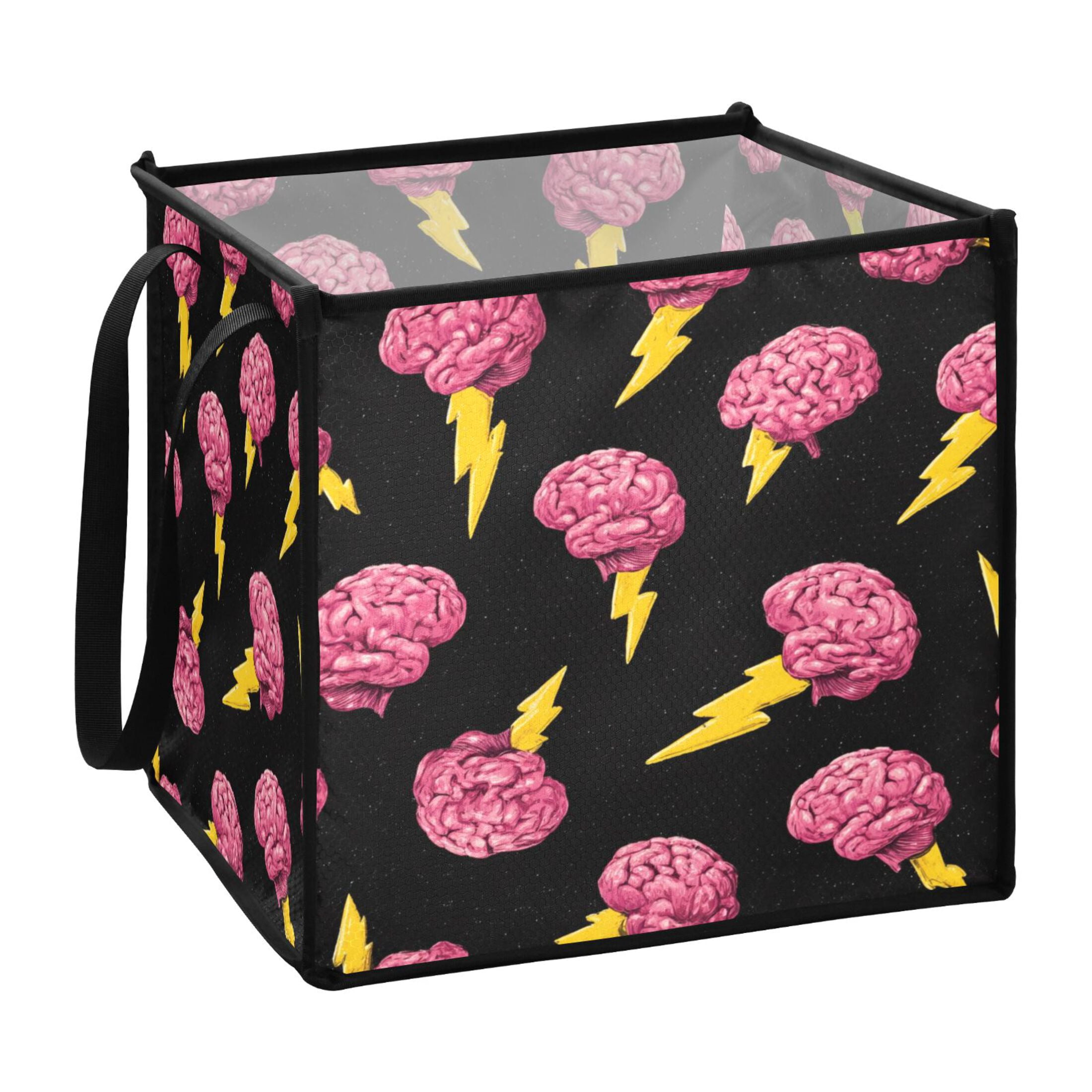 Home Organizer Foldable Fabric Storage Bin With Handle Brains Lightning ...