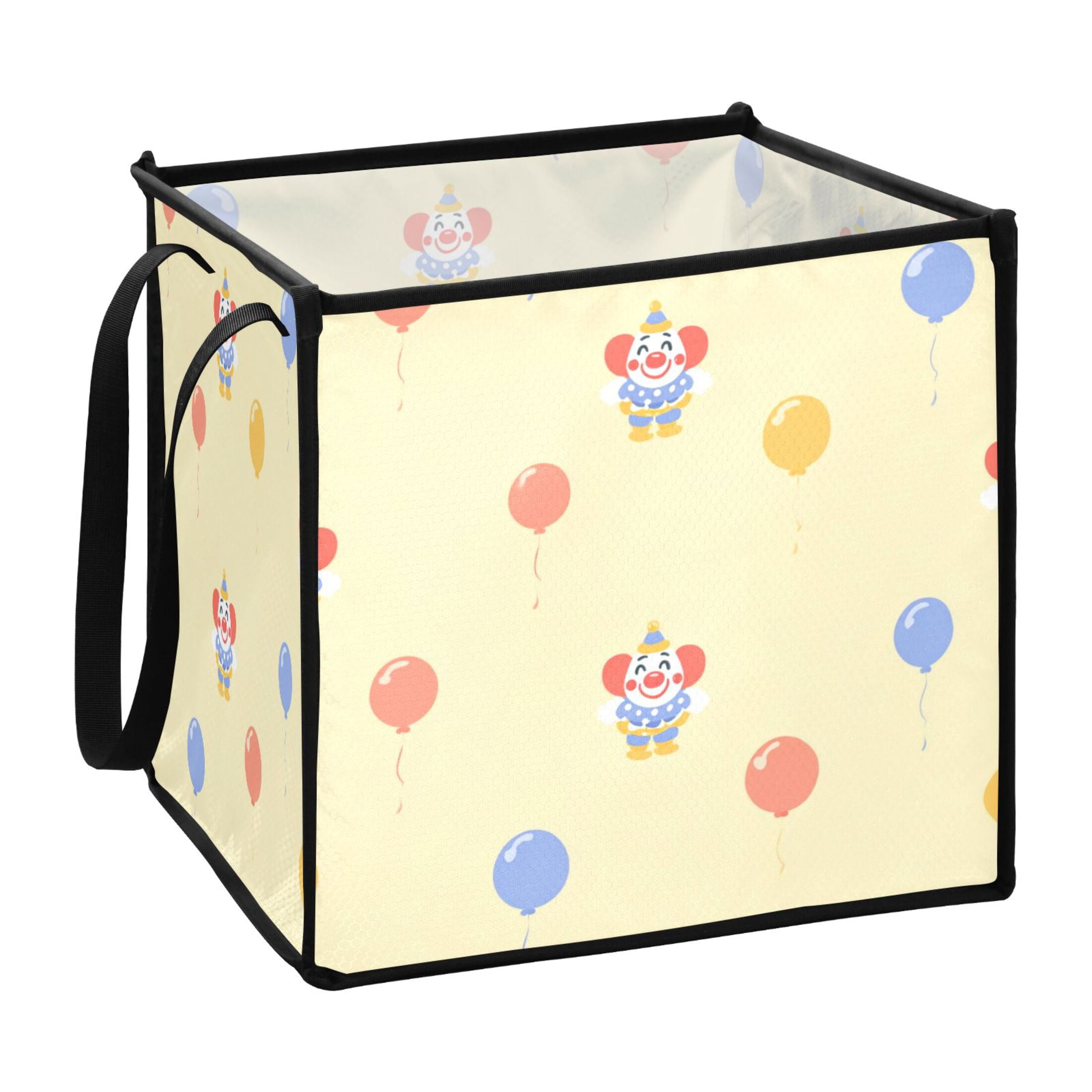 Home Organizer Foldable Fabric Storage Bin With Handle Clown Balloons ...