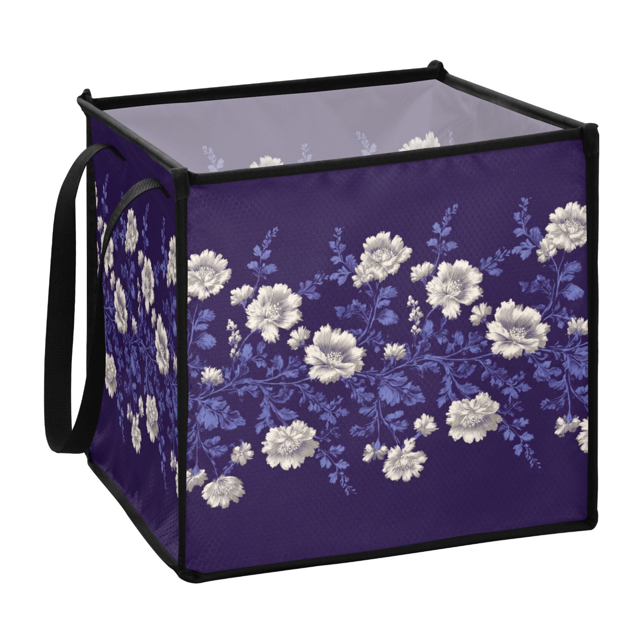 Home Organizer Foldable Fabric Storage Bin With Handle Floral Antique ...