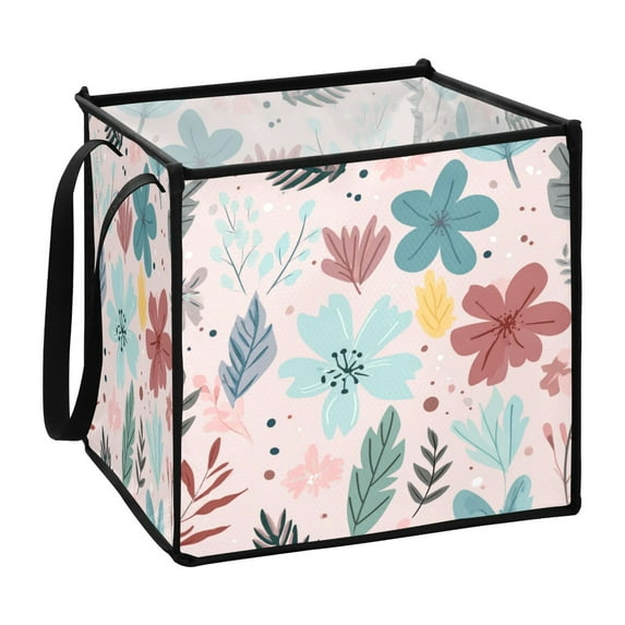 Home Organizer Foldable Fabric Storage Bin With Handle Hand-drawn Cute ...