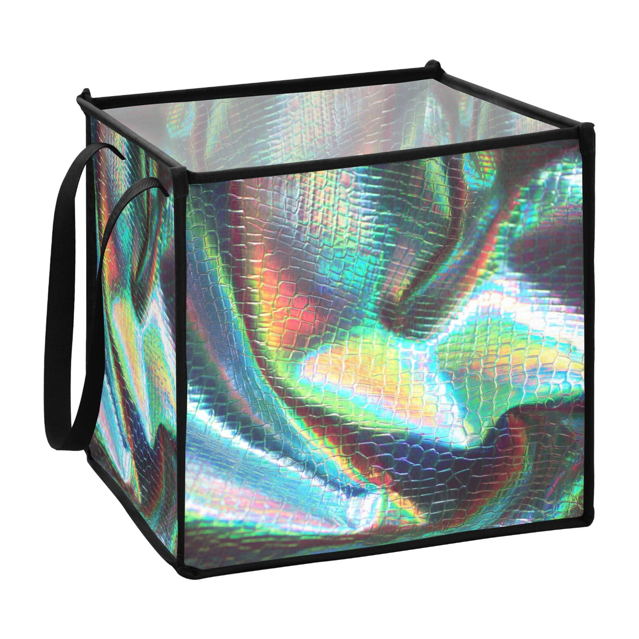 Home Organizer Foldable Fabric Storage Bin With Handle Iridescent ...