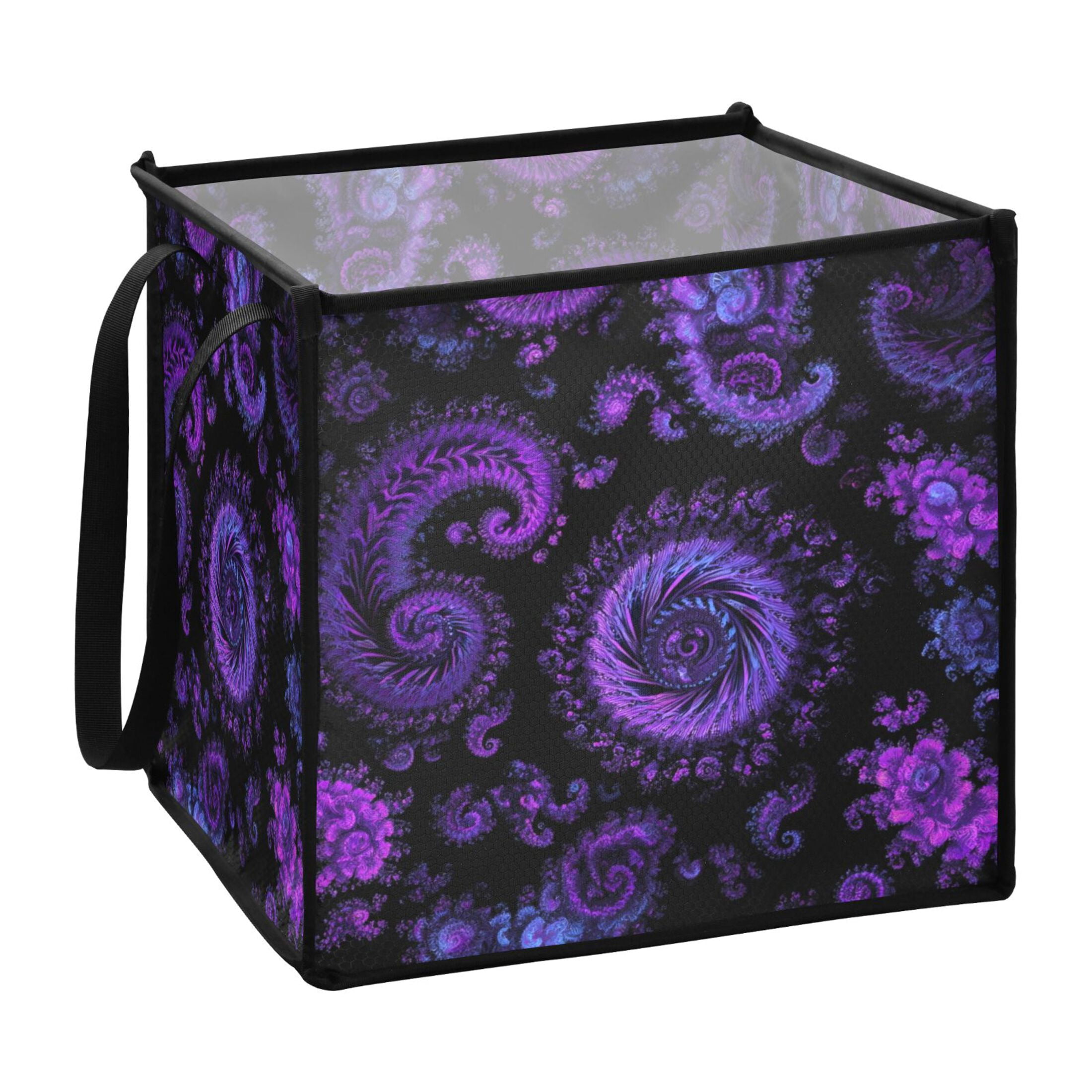 Home Organizer Foldable Fabric Storage Bin With Handle Mystery Swirl ...