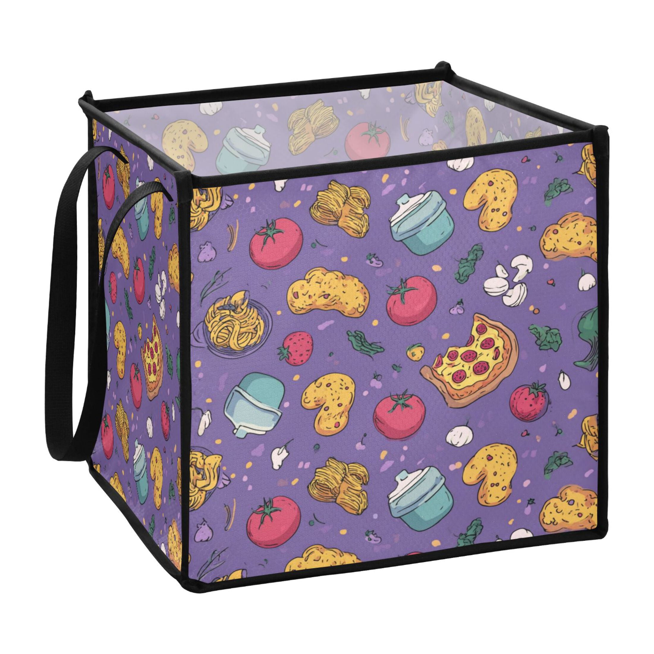 Home Organizer Foldable Fabric Storage Bin With Handle Pizza Pasta ...