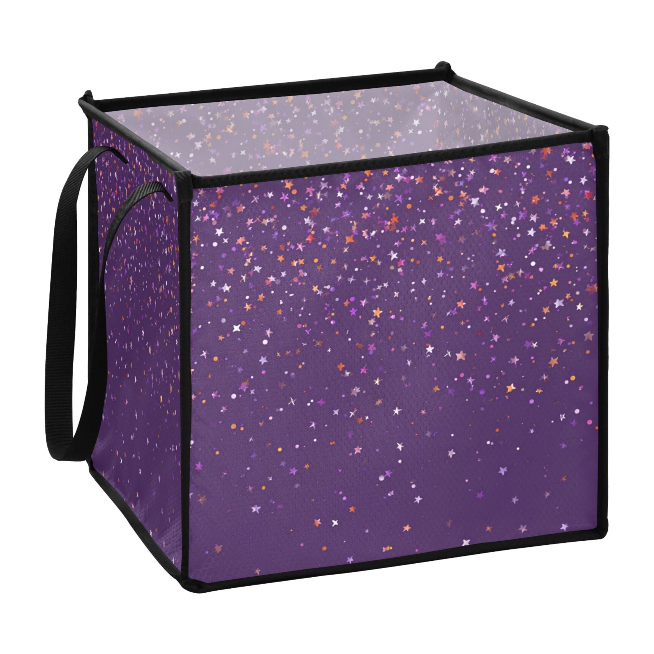 Home Organizer Foldable Fabric Storage Bin With Handle Stars Falling ...