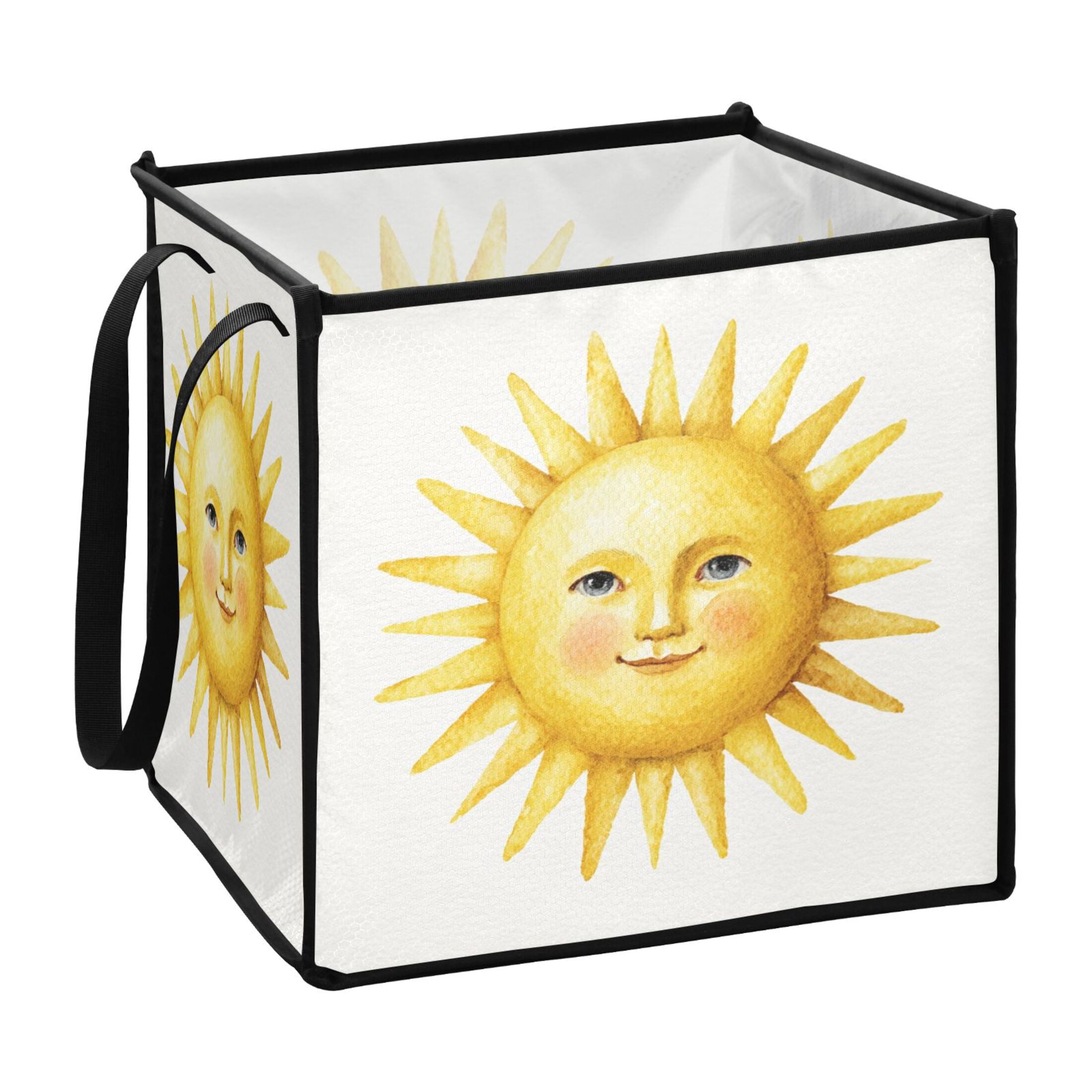 Home Organizer Foldable Fabric Storage Bin With Handle Watercolor ...