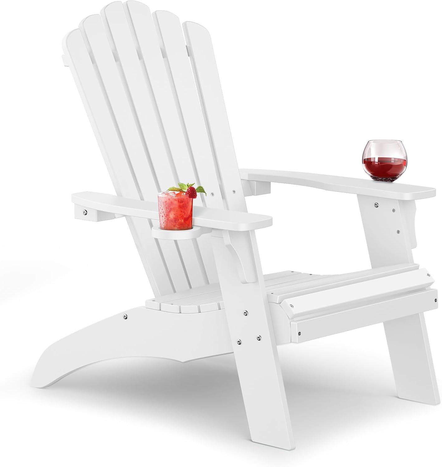 Home Oversized Adirondack Chair Set of 1, Outdoor Fire Pit Chair with 2 ...