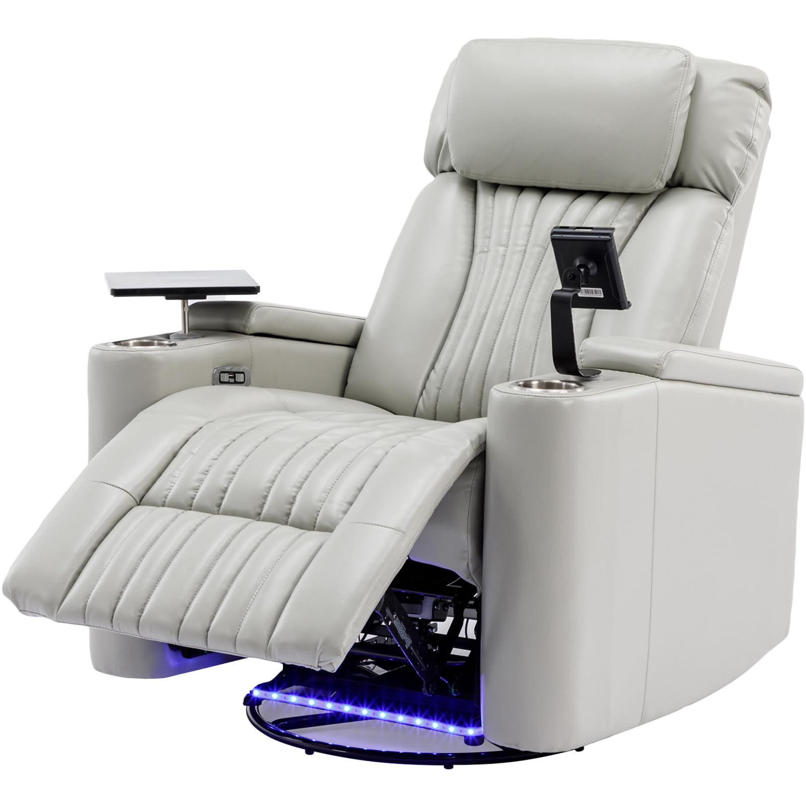 Home Overstuffed Electric Power Swivel Recliner Chair Sofa Single Home ...