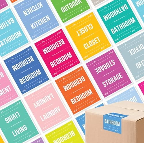 Home Packing Labels - 160 Set Color-Coded Moving Stickers, New Easy ...