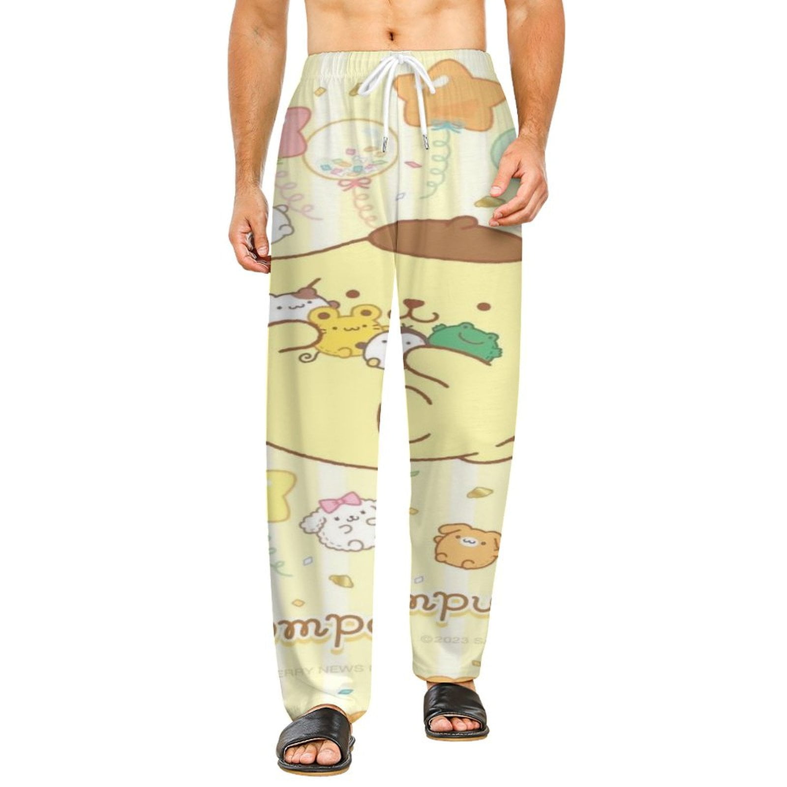 Home Pajamas Pom Pom Purin Unisex Soft And Comfortable Pajama Pants For Mens Womens Nightgown ...