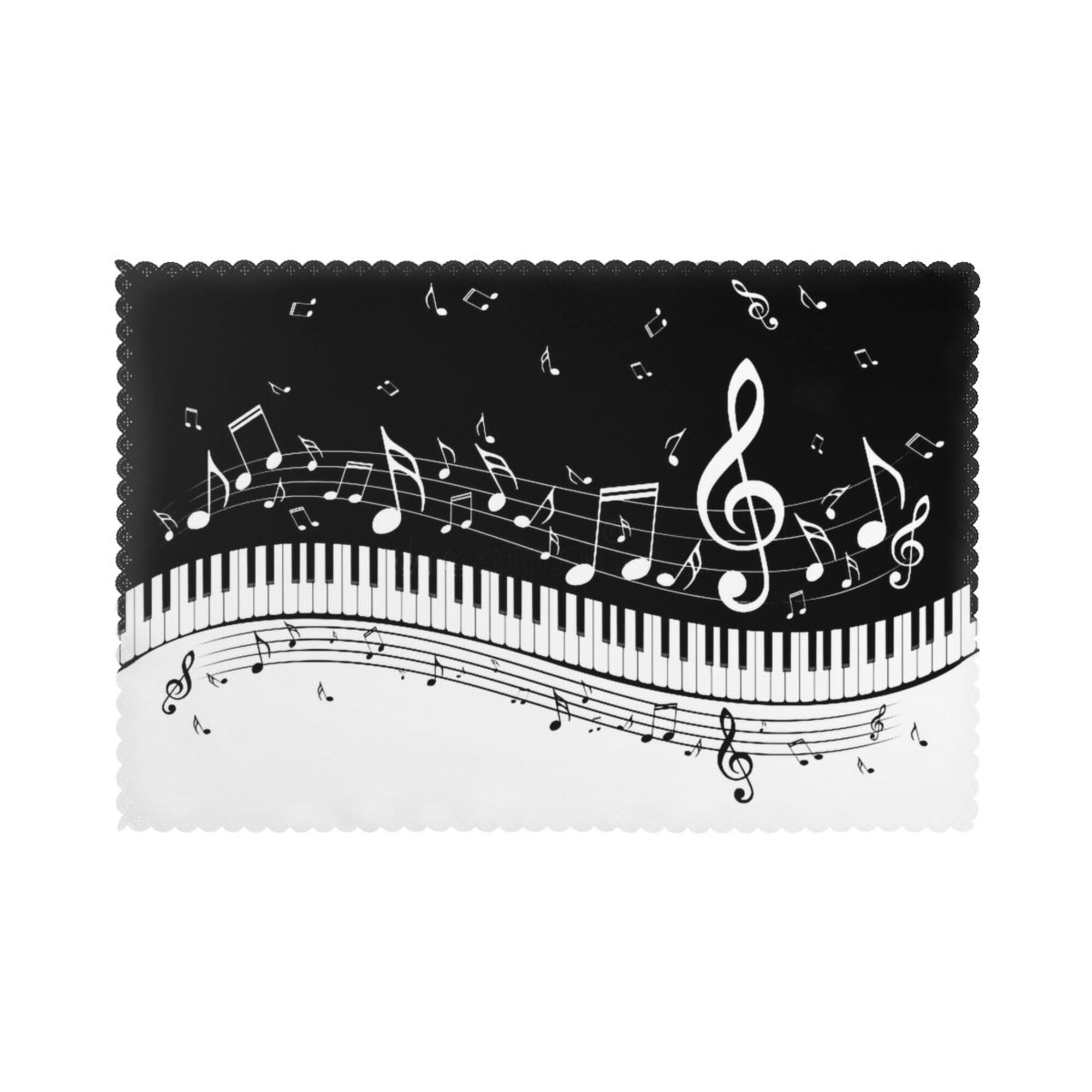 Home Piano Keys With Musical Notes Placemats Set Of 6 Washable Wipeable ...