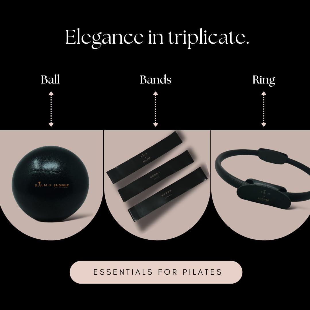 Home Pilates Essentials Kit - Includes Magic Circle Ring, Exercise Ball ...