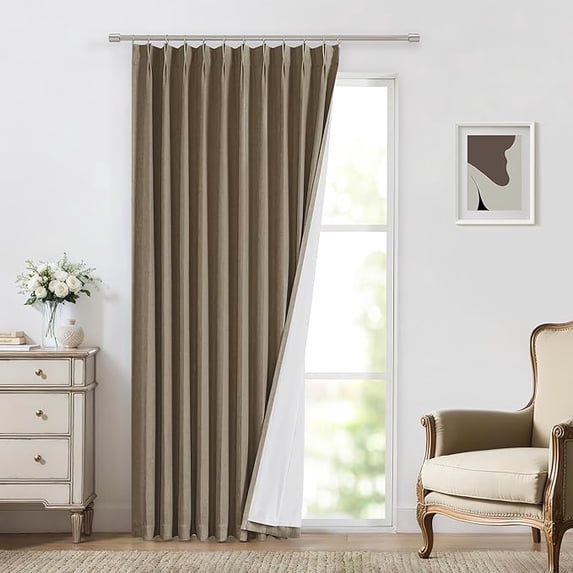 Home Pinch Pleated Full Blackout Curtains 60 inch Wide Thermal ...