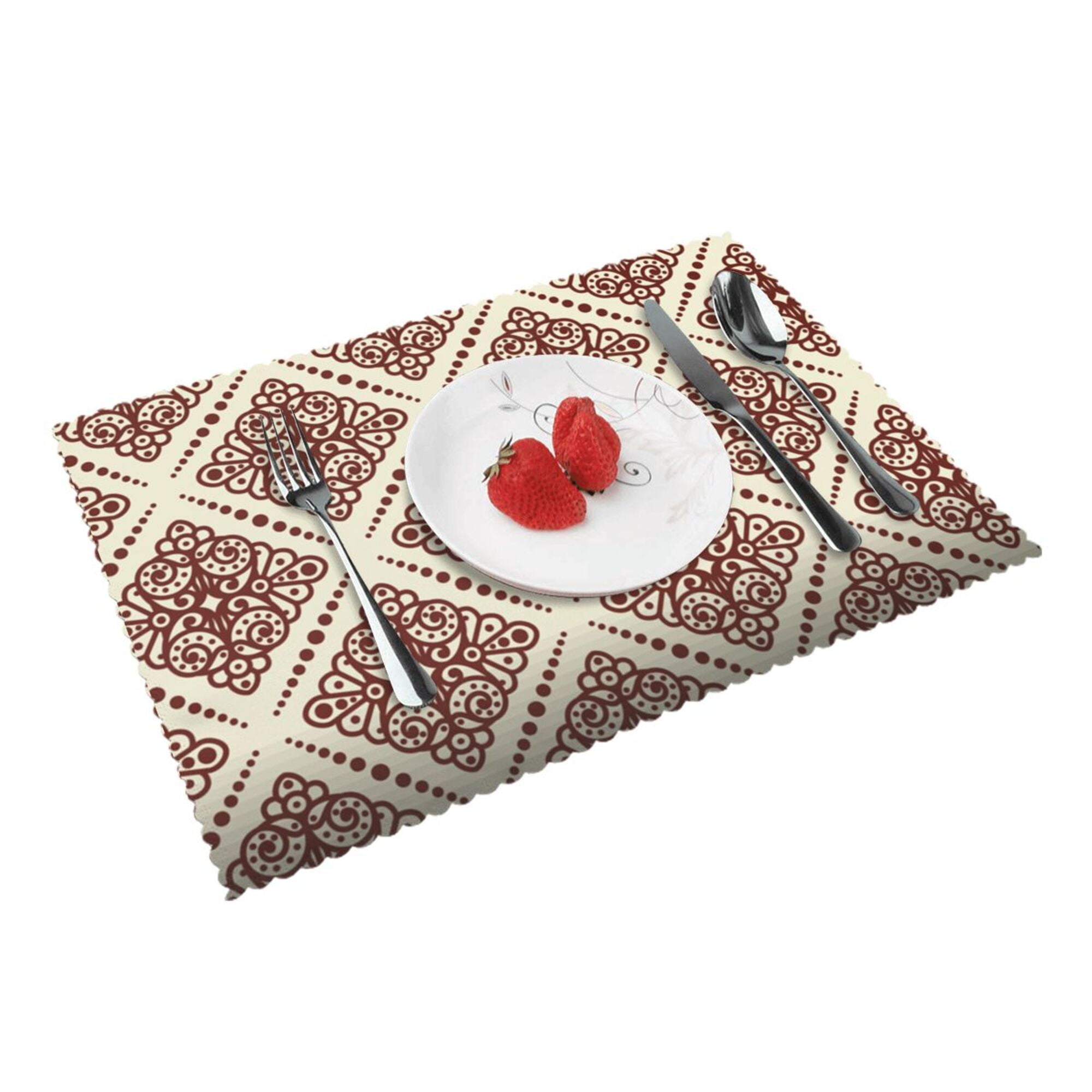 Home Plaid Pattern Fabric Background Placemats Set Of 4 Washable ...