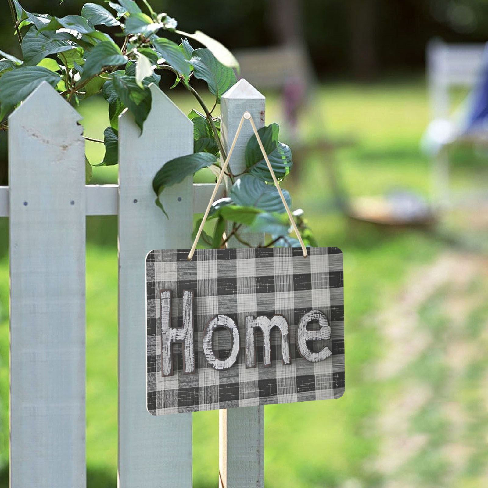 Home Plaid Welcome Sign for Front Door Porch Wreath Door Sign Home ...