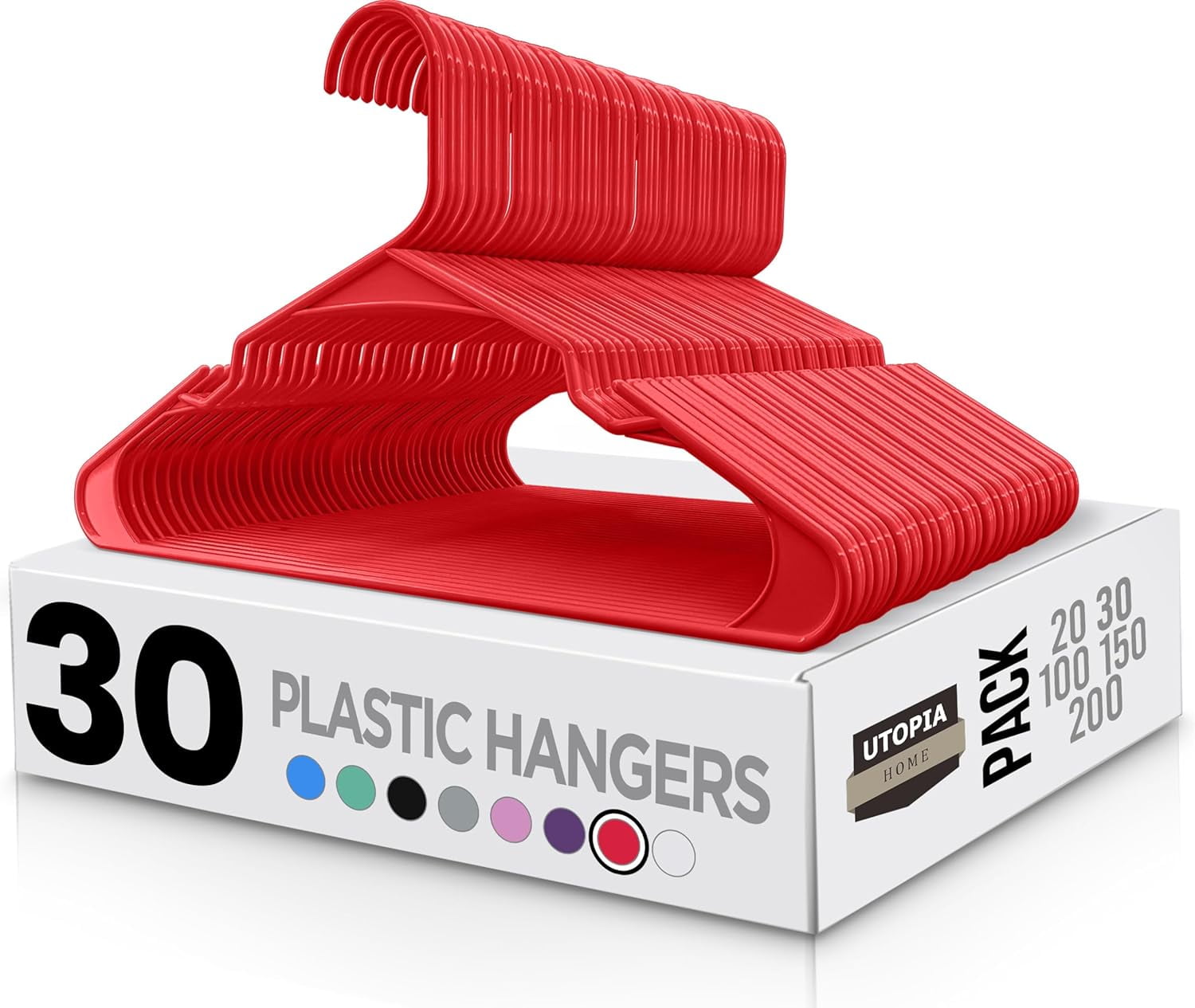 Home Plastic Hangers 30 Pack - Perfect Space Saving Clothes Hanger ...