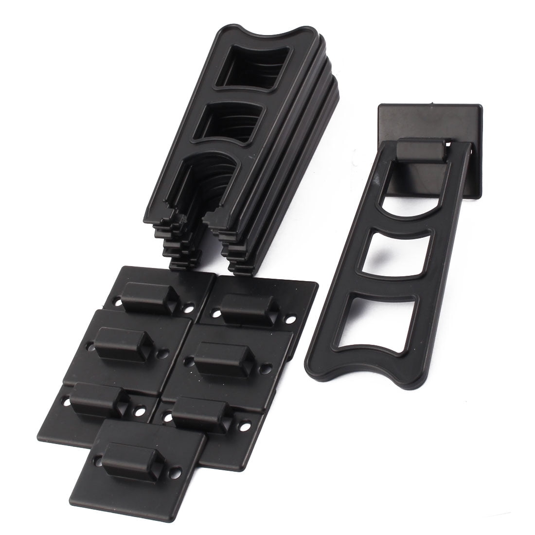 Home Plastic Trapezoid Shaped Display Holder Photo Frame Stands Black 8 ...