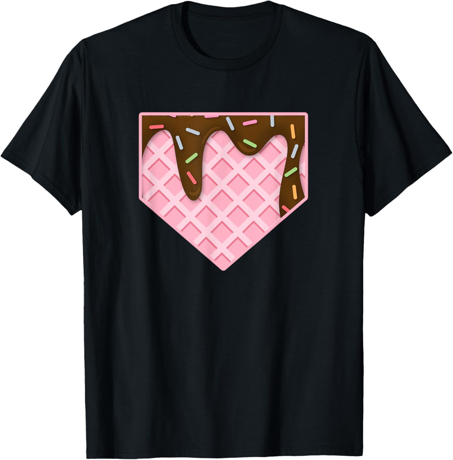 Home Plate Drip Ice Cream Sprinkles Softball Baseball Fans T-Shirt ...