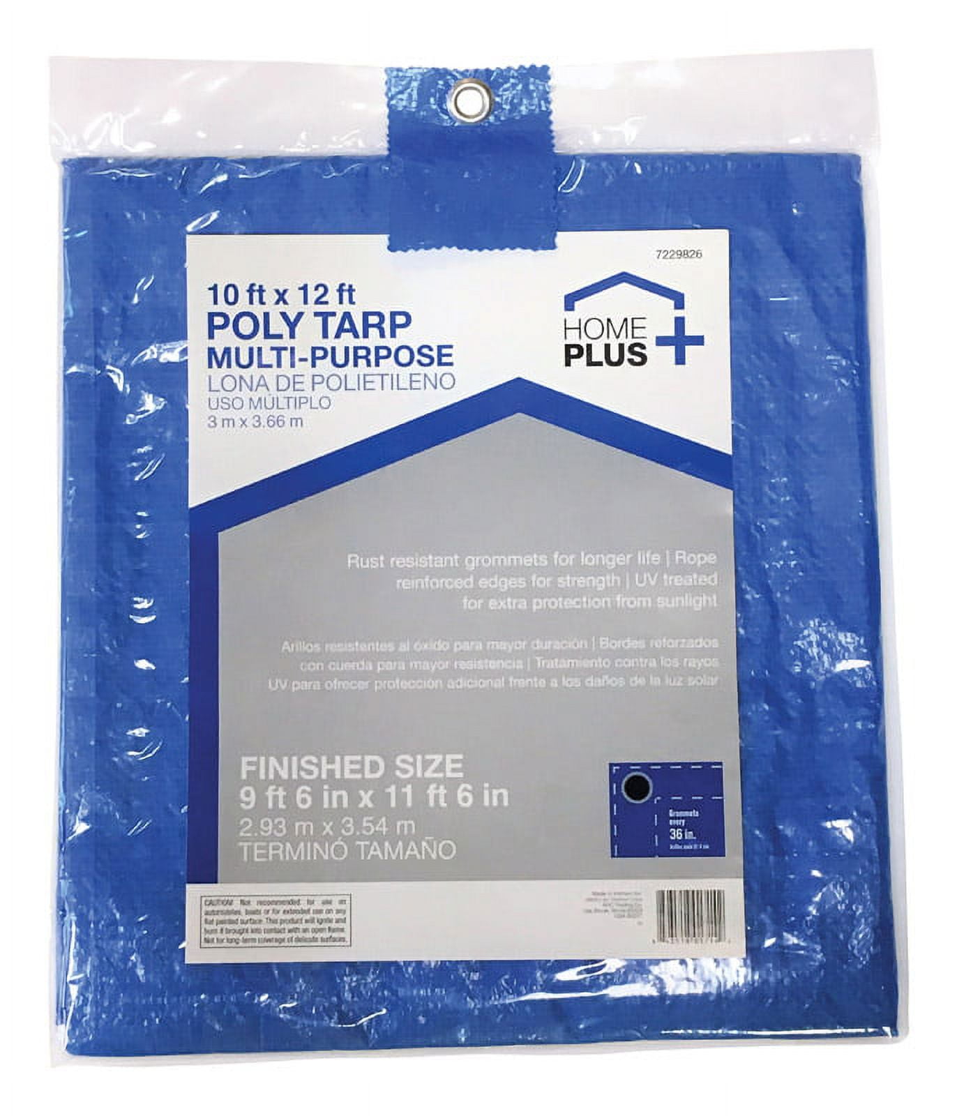 Home Plus 10 ft. x 12 ft. Light Duty Polyethylene Tarp Blue - Walmart.com