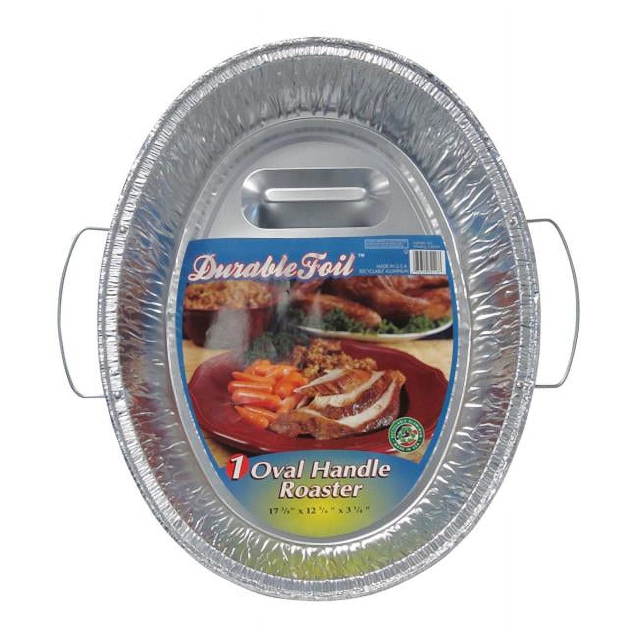 Home Plus 12.75 x 17.37 in. Durable Foil Oval Roaster Pan - Silver ...
