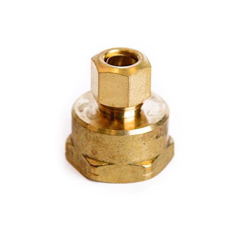 Home Plus 4016417 0.38 Compression x 0.75 in. FPT Yellow Brass Coupling ...